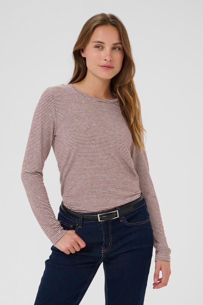 Alexandra Jersey T-shirt - Bordeaux/Whitecap Stripe