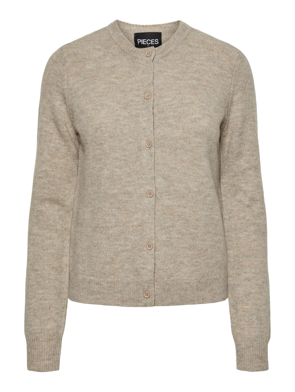MALOU LS KNIT CARDIGAN - Taupe Gray MELANGE