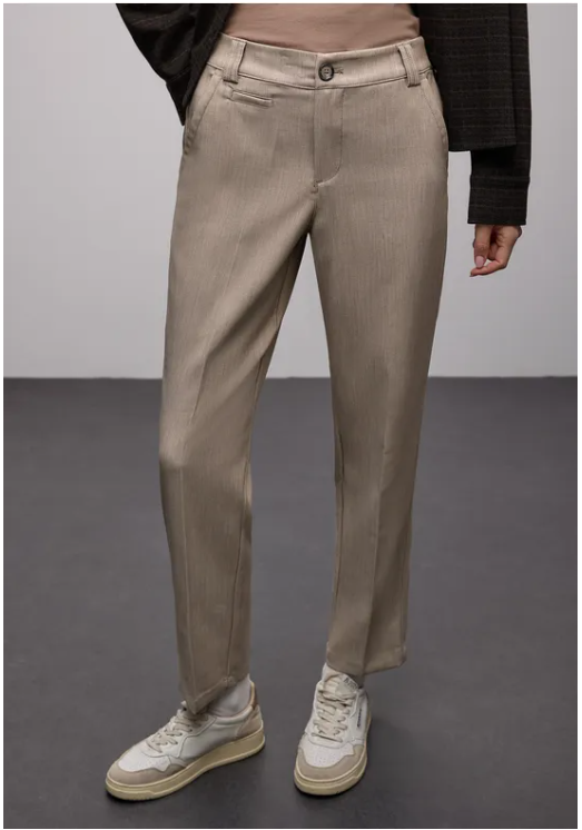 Chino Melange Woven Stretch - Light Terra Mocha Melange